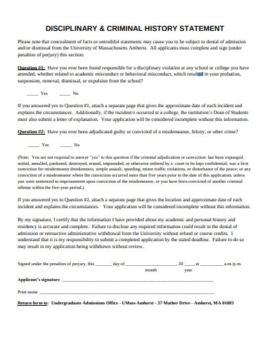 11+ Disciplinary Statement Templates in PDF | DOC
