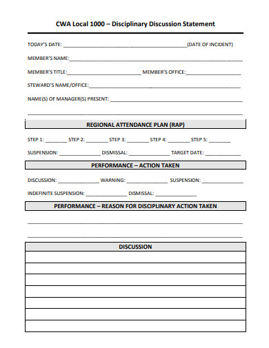 11+ Disciplinary Statement Templates in PDF | DOC