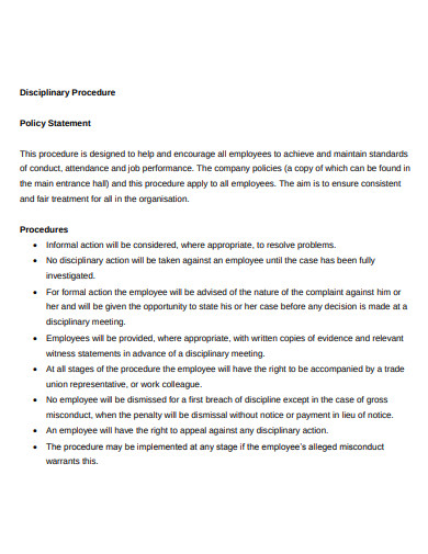 11 Disciplinary Statement Templates In PDF DOC