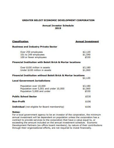 FREE 11+ Investment Schedule Templates in PDF | XLS | MS Word