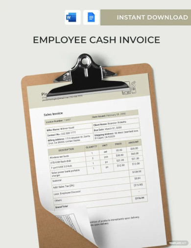 Cash Invoice Template - 18+ Word, PDF, Excel Format Download