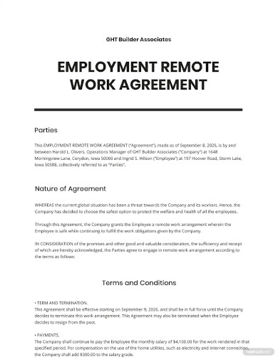 Work Agreement Template - 37+ Free Word, PDF Documents Download