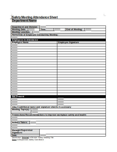 10+ Employee Attendance Sheet Templates in PDF | Word Google Docs | Pages