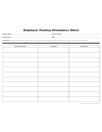 10+ Employee Attendance Sheet Templates in PDF | Word Google Docs | Pages