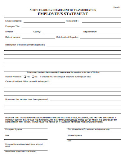 11+ Employee Witness Statement Templates in PDF | Word