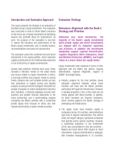 11+ Investment Evaluation Report Templates in PDF | WORD