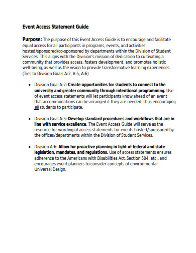 10+ Access Statement Templates in PDF | DOC