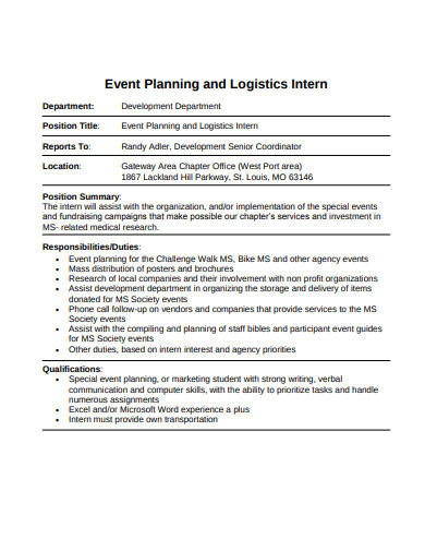 11+ Event Logistics Plan Templates in PDF | MS Word