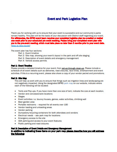 11+ Event Logistics Plan Templates in PDF | MS Word