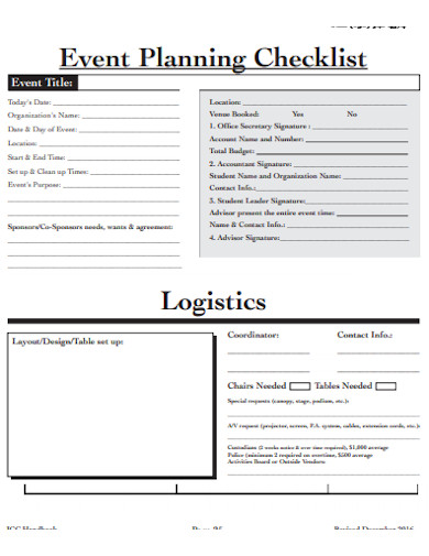 11+ Logistics Checklist Templates in PDF | MS Word