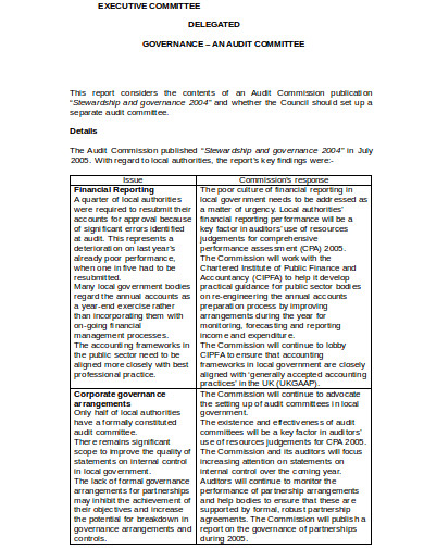 11+ Audit Committee Report Templates in PDF | Doc