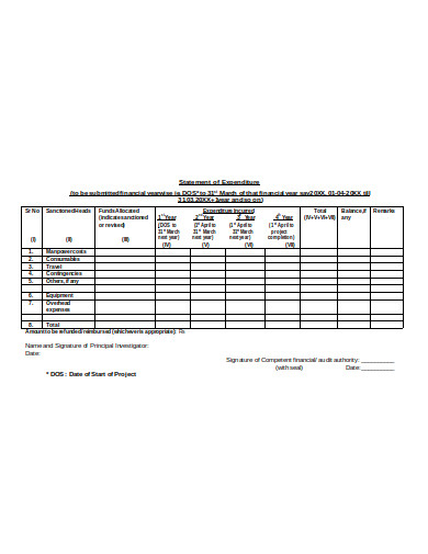 10+ Expenditure Statement Templates in Google Docs | Word | Pages | PDF ...