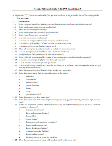 7+ Physical Security Audit Checklist Templates in Doc | PDF