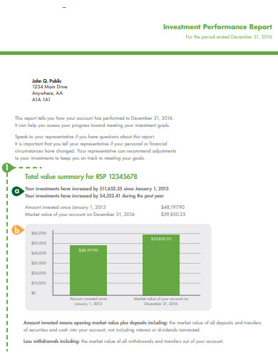 11+ Investment Performance Report Templates in PDF | DOC