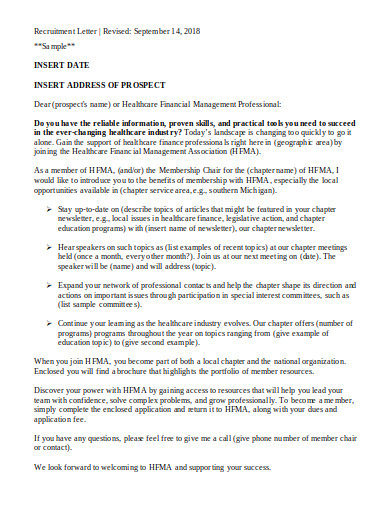 13+ Recruitment Letter Templates in PDF | MS Word