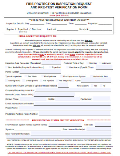 10+ Inspection Request Form Templates in PDF | DOC