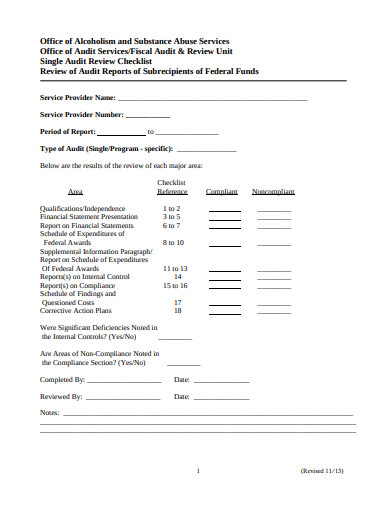 10+ Audit Review Checklist Templates in PDF | DOC