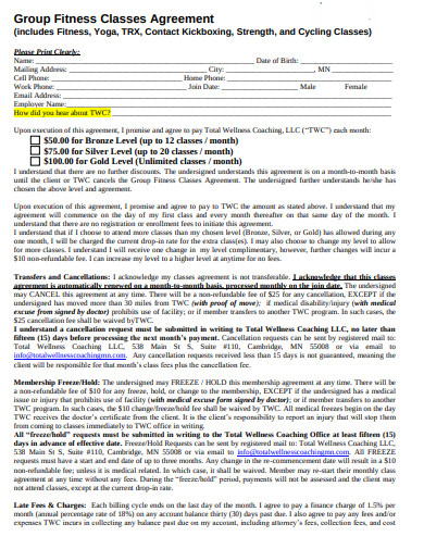 11+ Fitness Agreement Templates in PDF | WORD