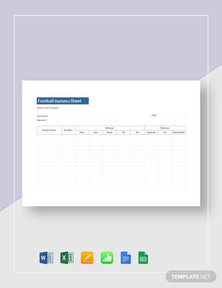 Football Team Sheet Template - 6+ PDF