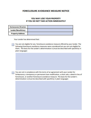 12+ Foreclosure Notice Templates in PDF | DOC