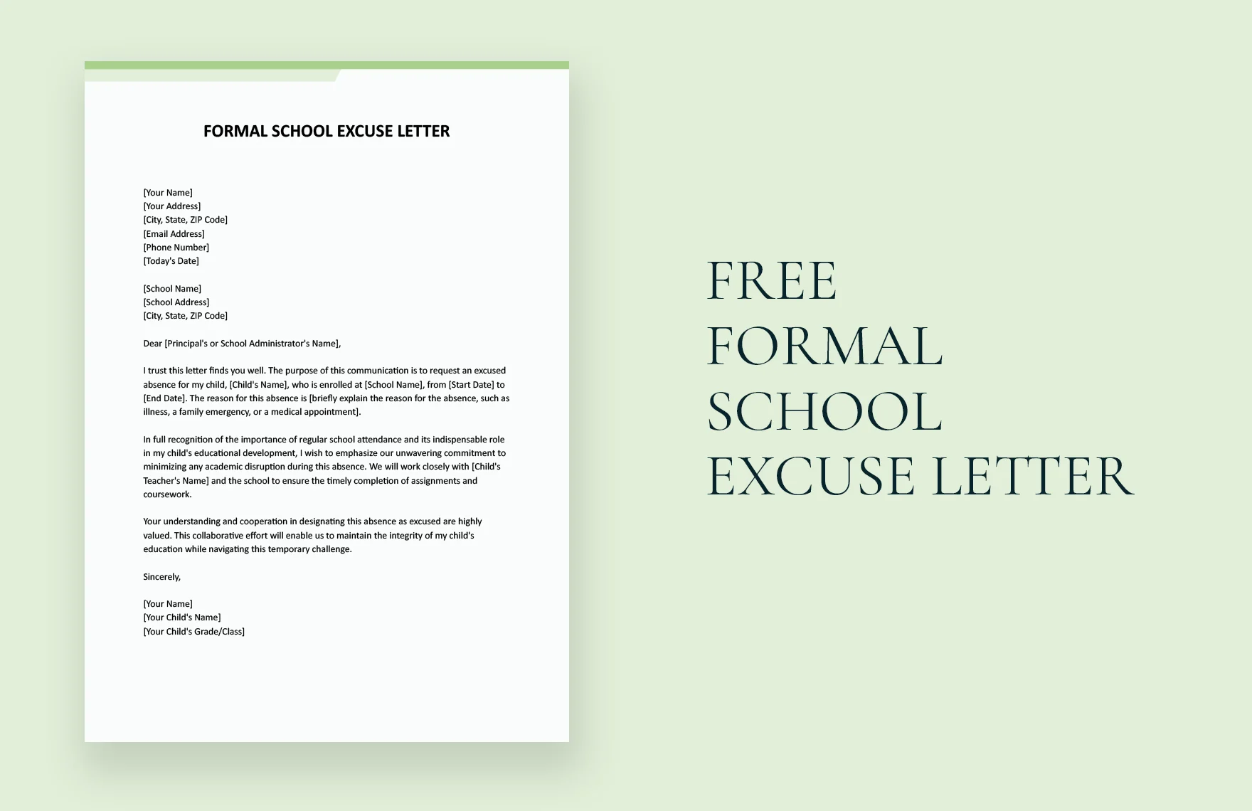 Free 19+ School Excuse Letter Templates, PDF, DOC