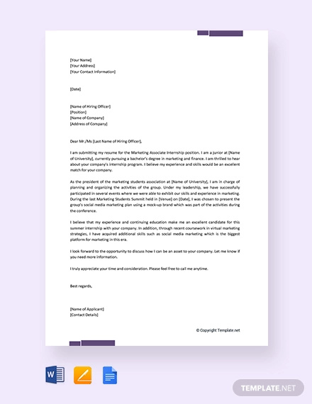 14+ Job Application Letter for Internship - Free Sample, Example Format ...