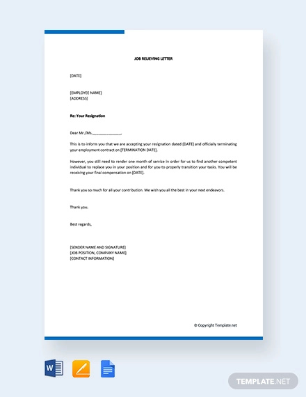 20+ Relieving Letter Templates in PDF