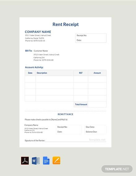 11+ Car Rental Receipt in Docs | Sheets | Excel | Word | Numbers ...