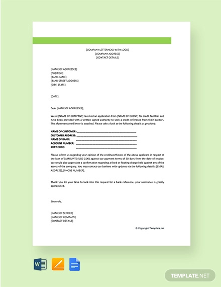13+ Sample Bank Reference Letter Templates - PDF, DOC
