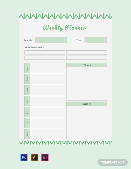 10+ Weekly Planner in Docs | Word | Pages | Excel | Numbers ...