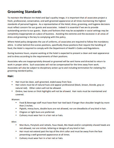 12+ Grooming Policy Templates in PDF | MS word