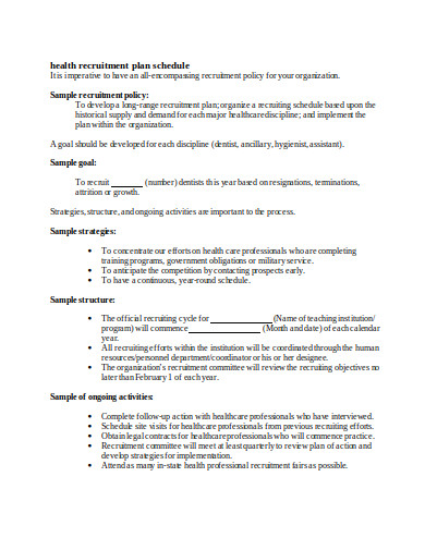 6+ Recruitment Schedule Templates in PDF | MS Word