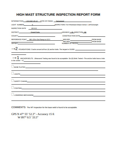 10+ Structure Inspection Form Templates in PDF | DOC