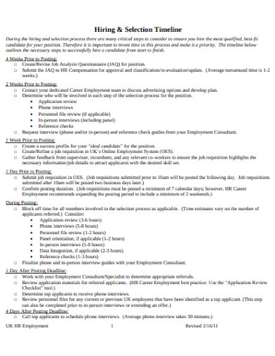 10+ Recruitment Process Timeline Templates in PDF | MS Word