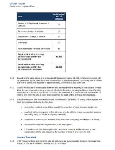 11+ FREE Construction Logistics Plan Templates in PDF | MS Word