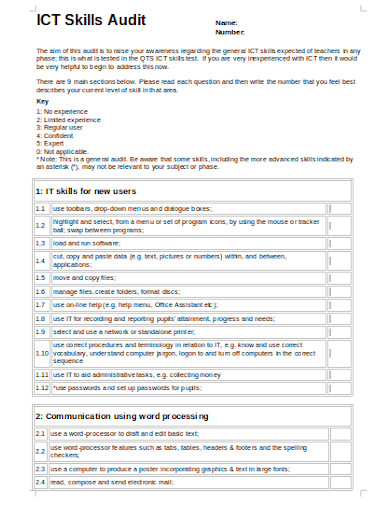 11+ Skills Audit Form Templates in PDF | WORD