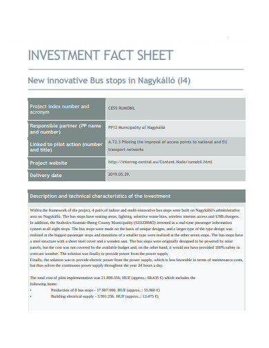 11+ Investment Fact Sheet Templates in PDF | DOC