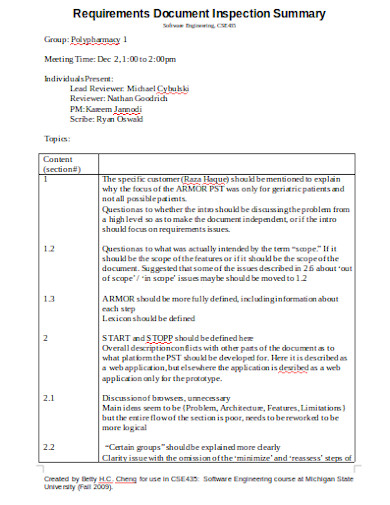 10+ Inspection Summary Templates in PDF | WORD