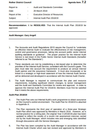 10+ Internal Audit Agenda Templates in PDF | DOC