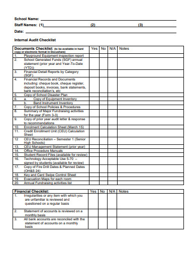 9+ Financial Audit Checklist Template in PDF | DOC
