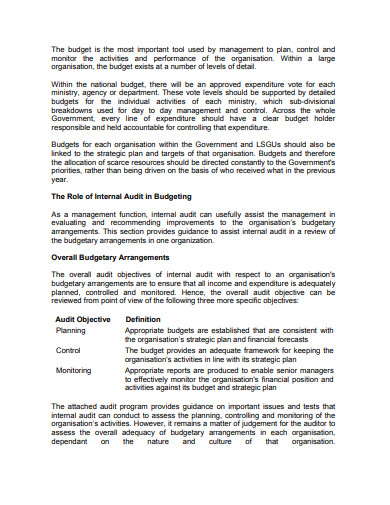 11+ Internal Audit Budget Templates in PDF | DOC
