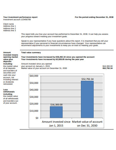 11+ Investment Performance Report Templates in PDF | DOC