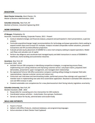 14+ Investment Banking Resume Templates in PDF | Word | Illustrator ...