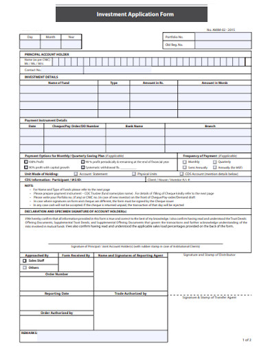 13+ Investment Form Templates in PDF | WORD