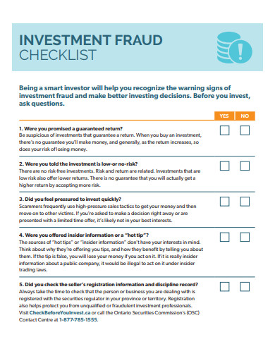 11+ Investment Checklist Templates in PDF | DOC