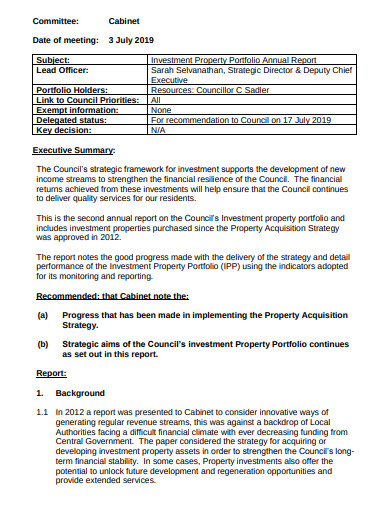 10+ Property Investment Report Templates in PDF | DOC