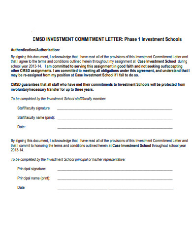11+ Investment Commitment Letter Templates in PDF | DOC