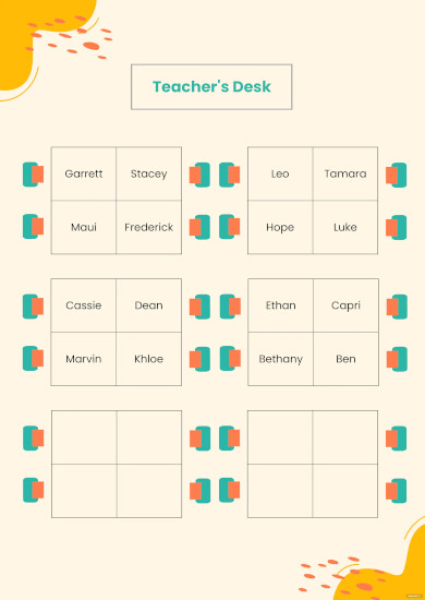 Classroom Seating Chart Template - 25+ Examples in PDF, Word, Excel