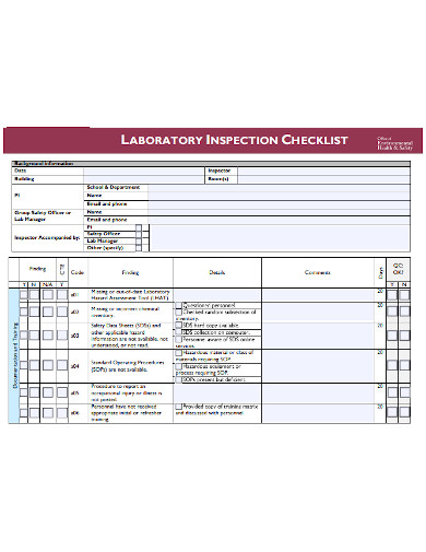 11+ Laboratory Safety Audit Checklist Templates in Doc | PDF