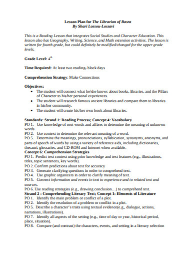 11+ Librarian Lesson Plan Templates in PDF | DOC